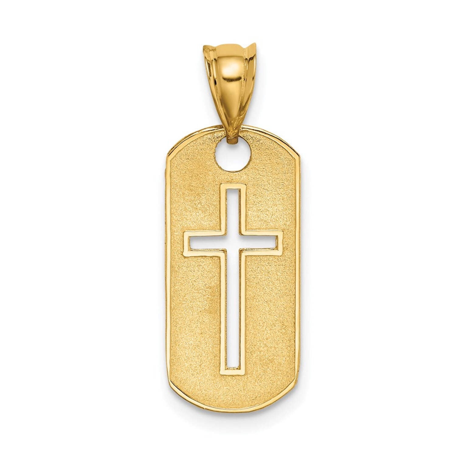 14k Yellow Gold Cross Cut-out Pendant - Walmart.com