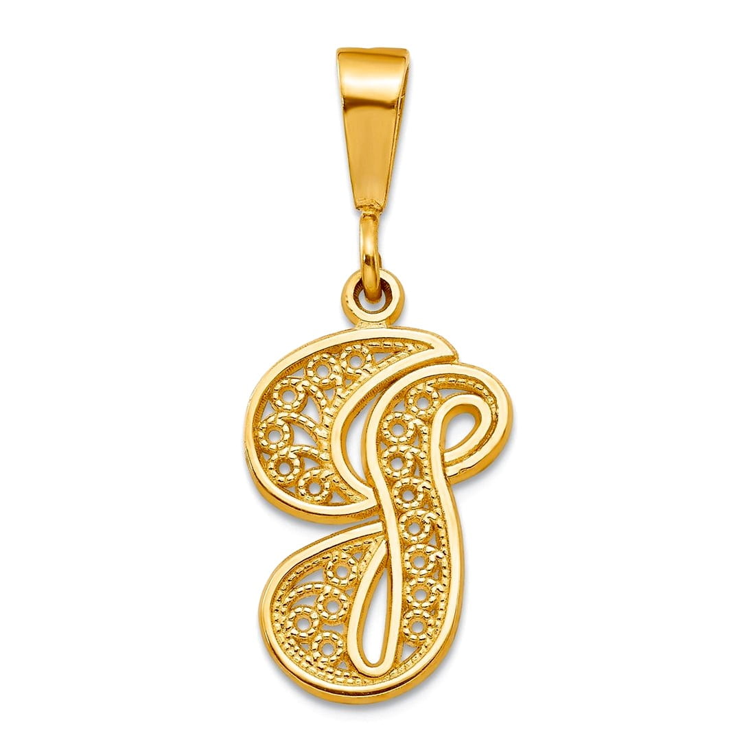 14k Yellow Gold Solid Polished Letter Name Personalized Monogram ...