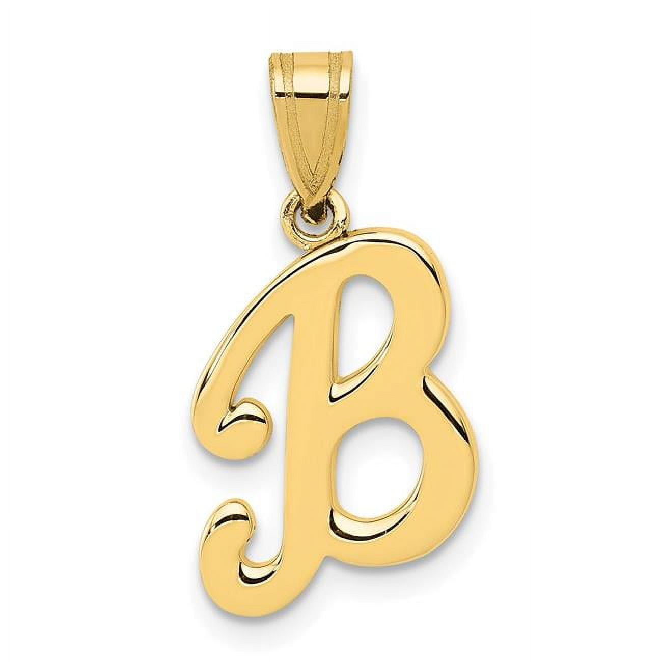 Finest Gold 14K Yellow Gold Script Letter B Initial Pendant - Walmart.com