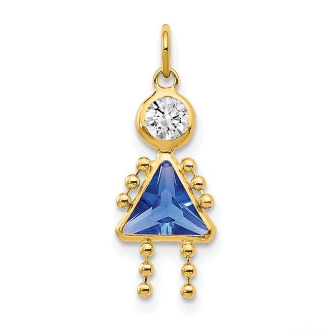 Finest Gold 14K Yellow Gold September Girl Birthstone Charm - Walmart.com