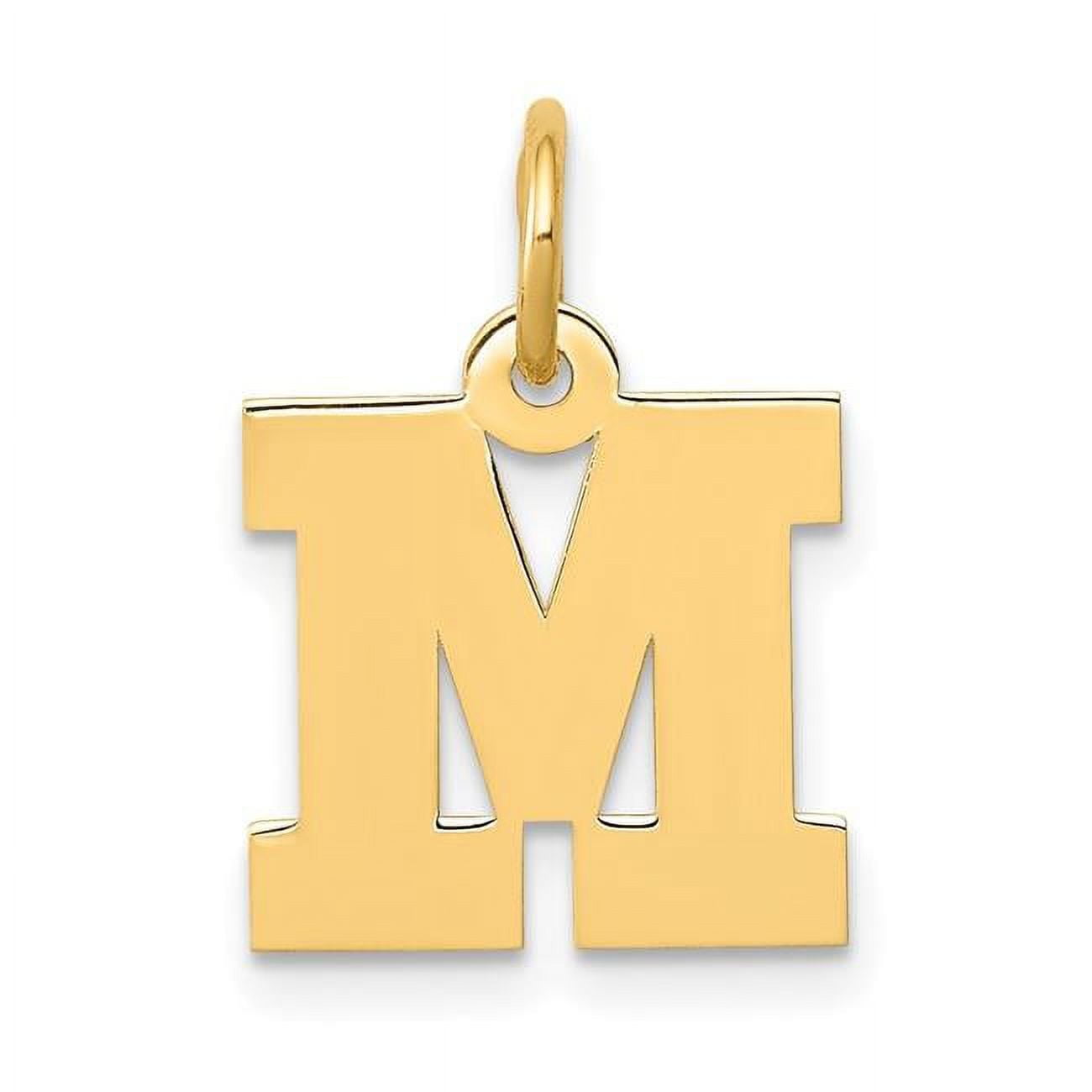 Finest Gold 14K Yellow Gold Small Block Letter M Initial Charm ...