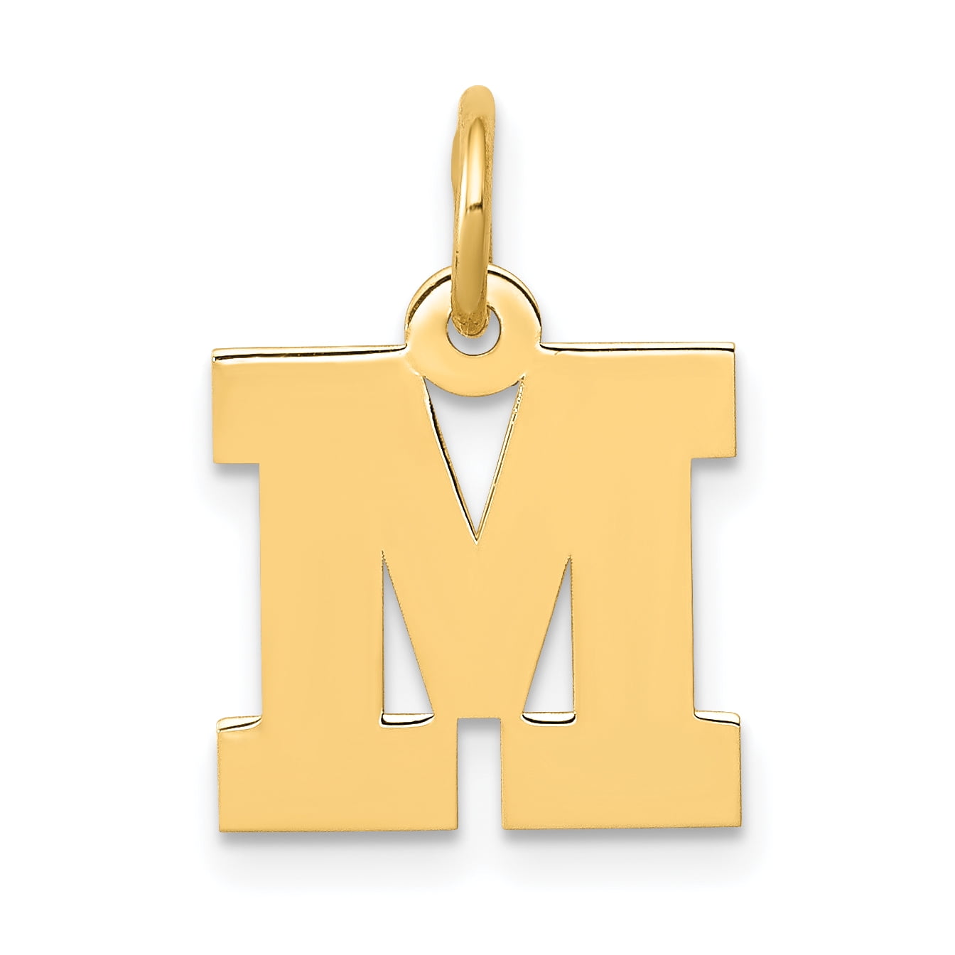 Finest Gold 14K Yellow Gold Small Block Letter M Initial Charm ...