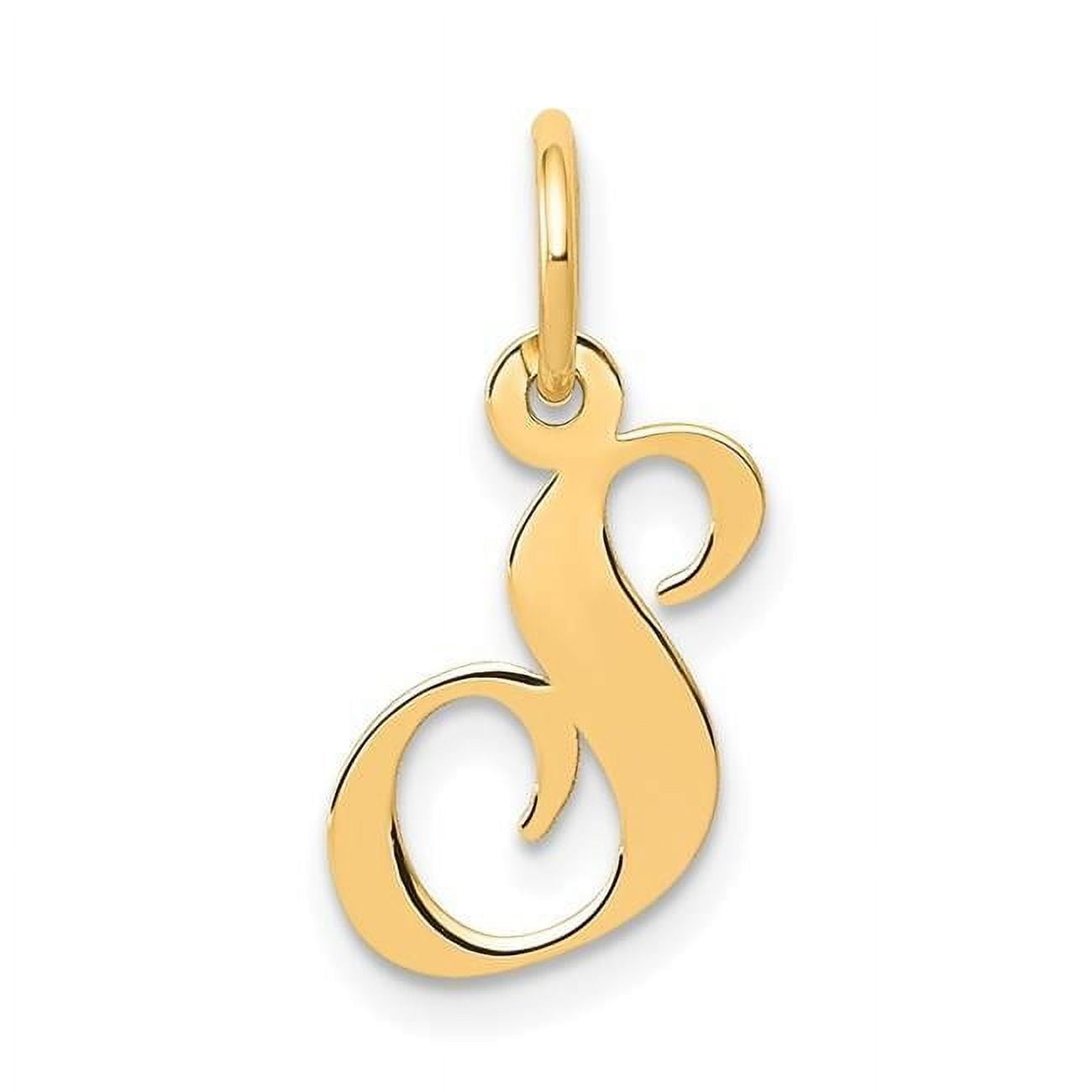 14K Small Fancy Script Letter S Initial Charm YC650S - Walmart.com
