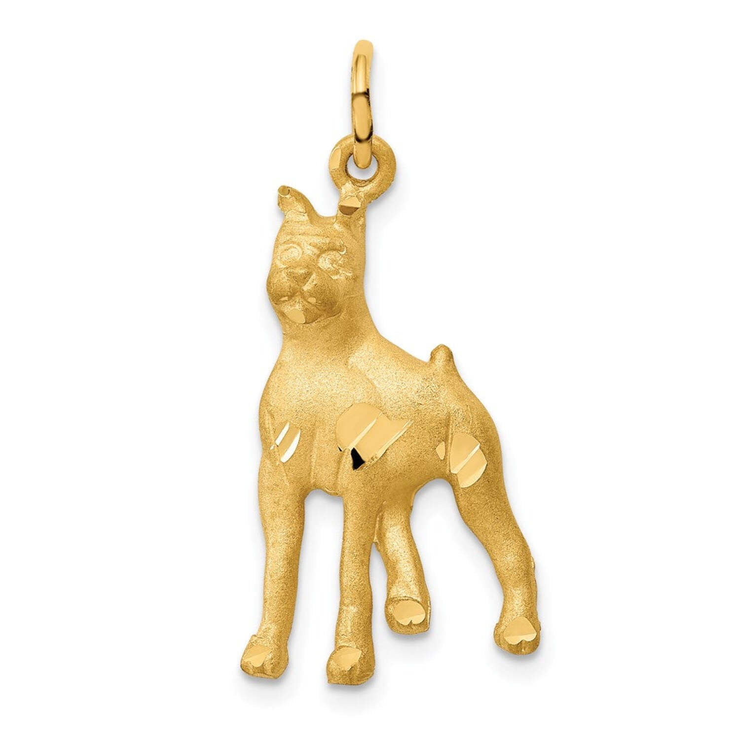 14k Satin Diamond-cut Boxer Dog Charm C528 - Walmart.com