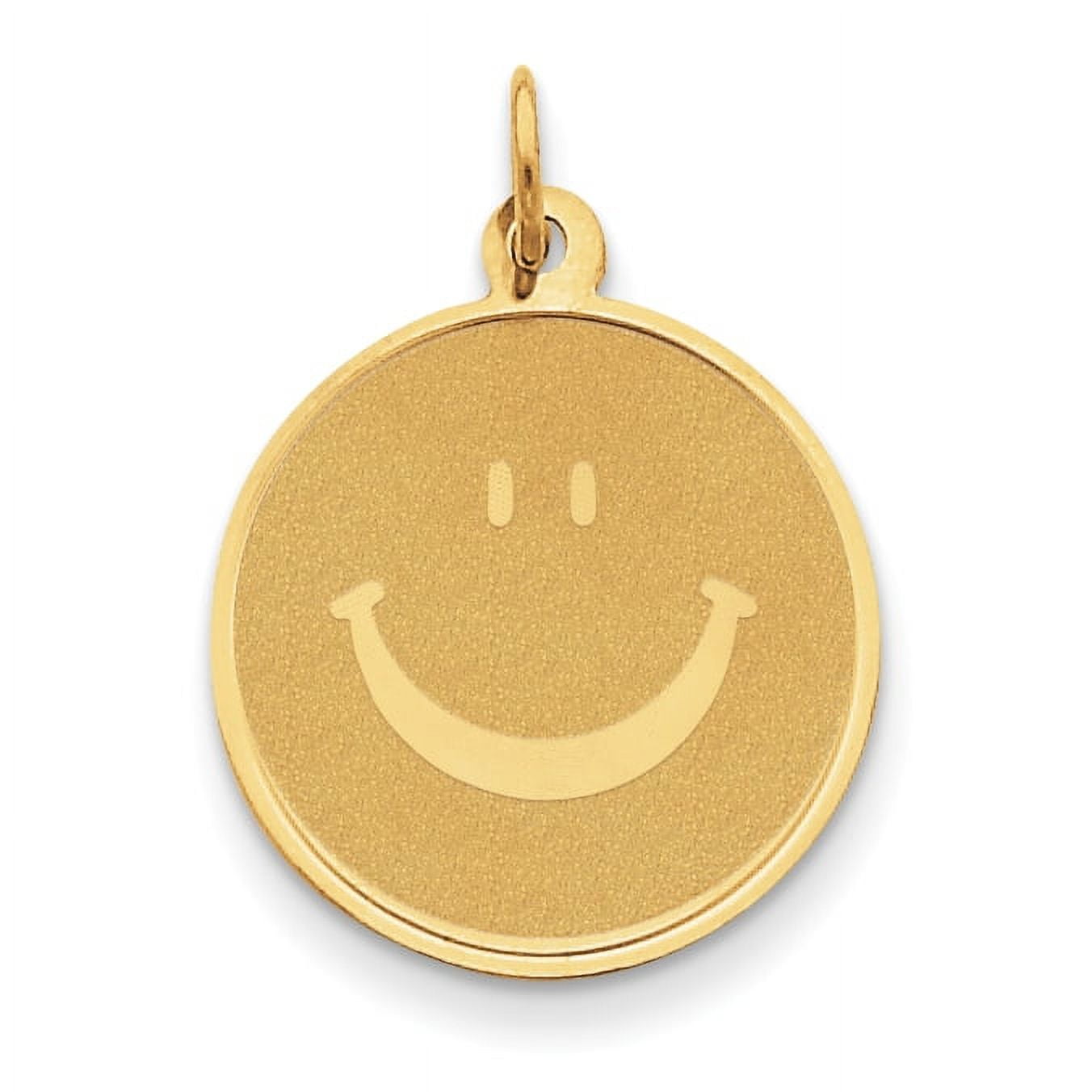 Finest Gold 14K Yellow Gold Solid Polished Smiley Face Pendant ...