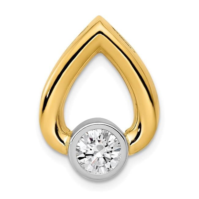 Finest Gold 14K Yellow Teardrop 5mm Diamond Chain Slide Mounting ...