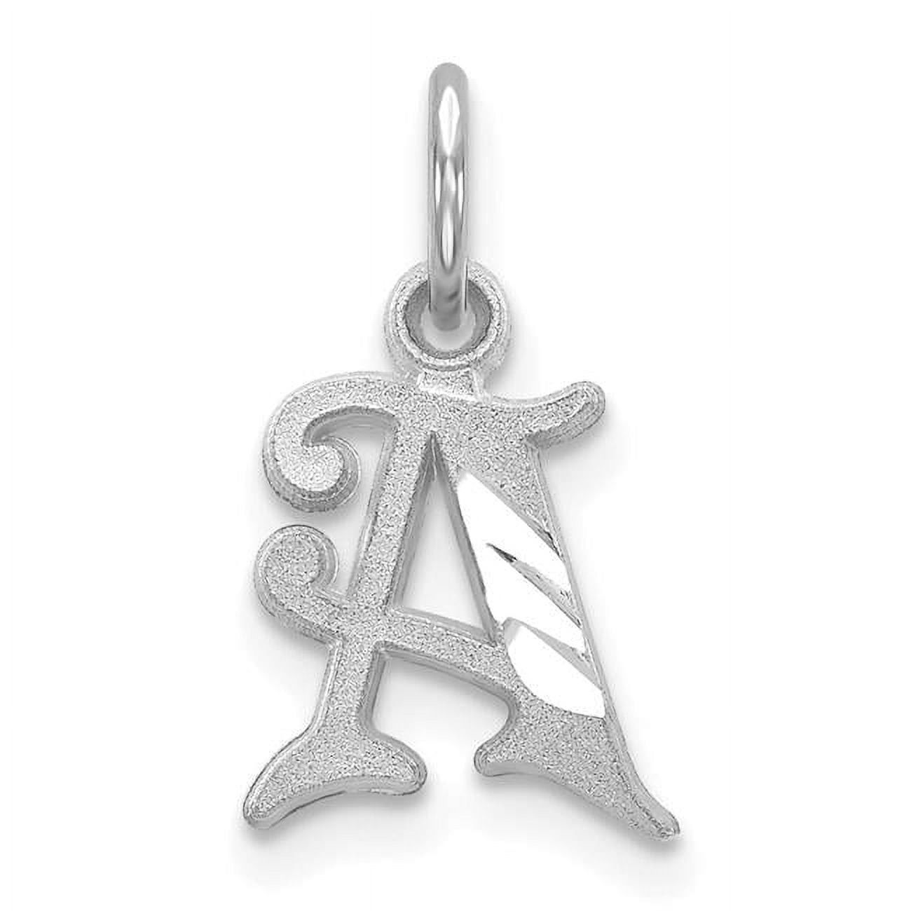 Finest Gold 14KW Diamond-Cut Letter A Initial Charm - Walmart.com
