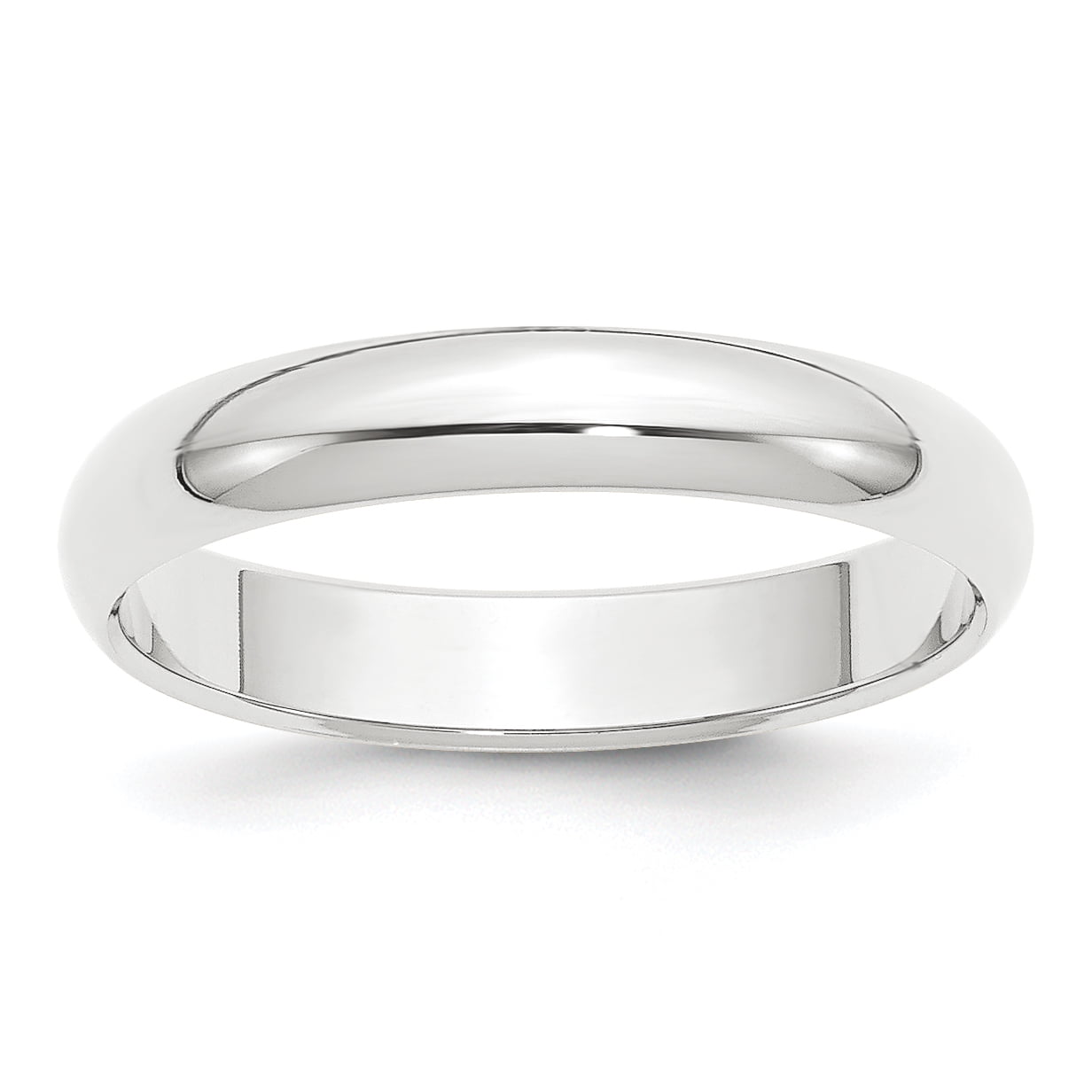 Platinum Solid Polished Half Round 4mm-Half-Round Wedding Band Ring ...