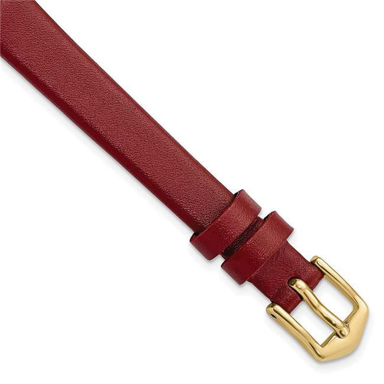 Finest Gold Gilden 10 mm Dark Red Classic Calfskin Gold-tone Buckle ...