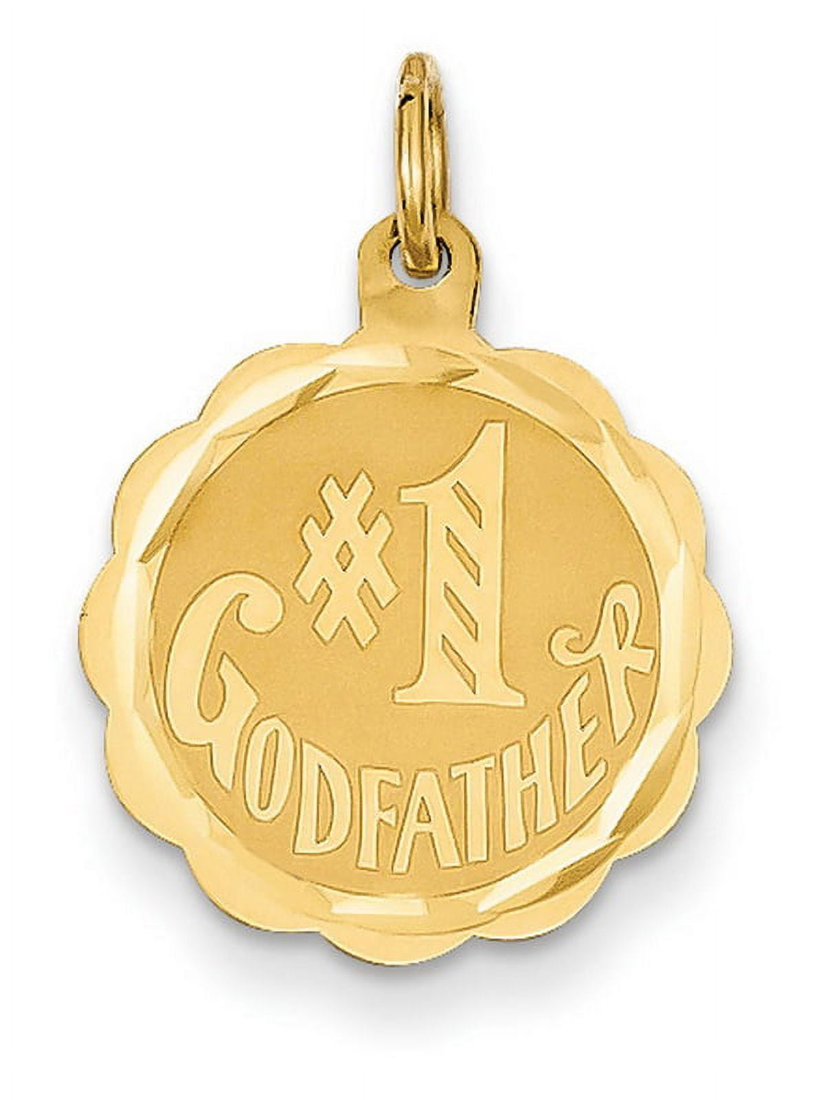 Finest Gold No.1 14K Yellow Gold Godfather Charm - Walmart.com
