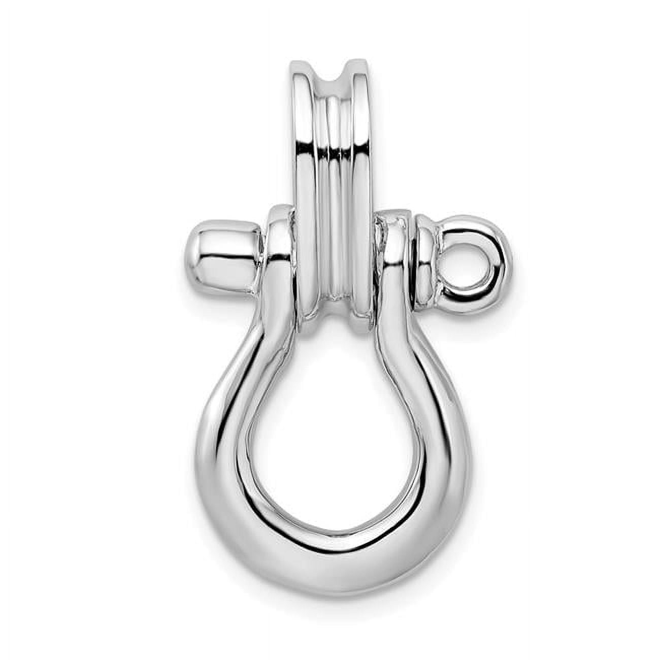 Finest Gold Sterling Silver Polished 3D Large Shackle Link with Pulley ...
