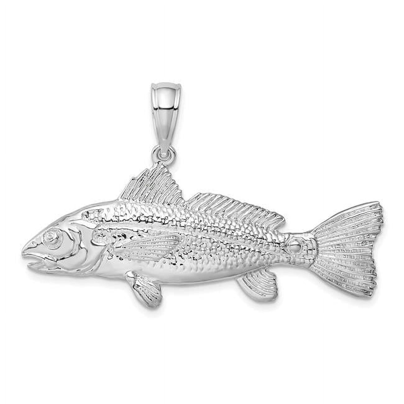 Finest Gold Sterling Silver Polished 3D Red Fish Pendant - Walmart ...