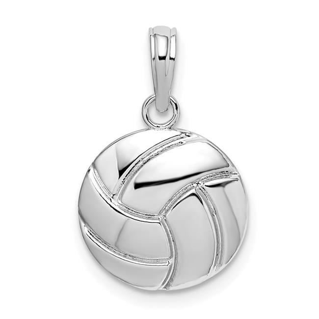 Finest Gold Sterling Silver Polished Volleyball Pendant - Walmart.com