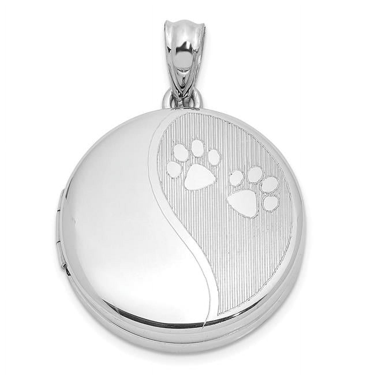Finest Gold Sterling Silver Rhodium-Plated Polished Paw Prints 20 mm ...