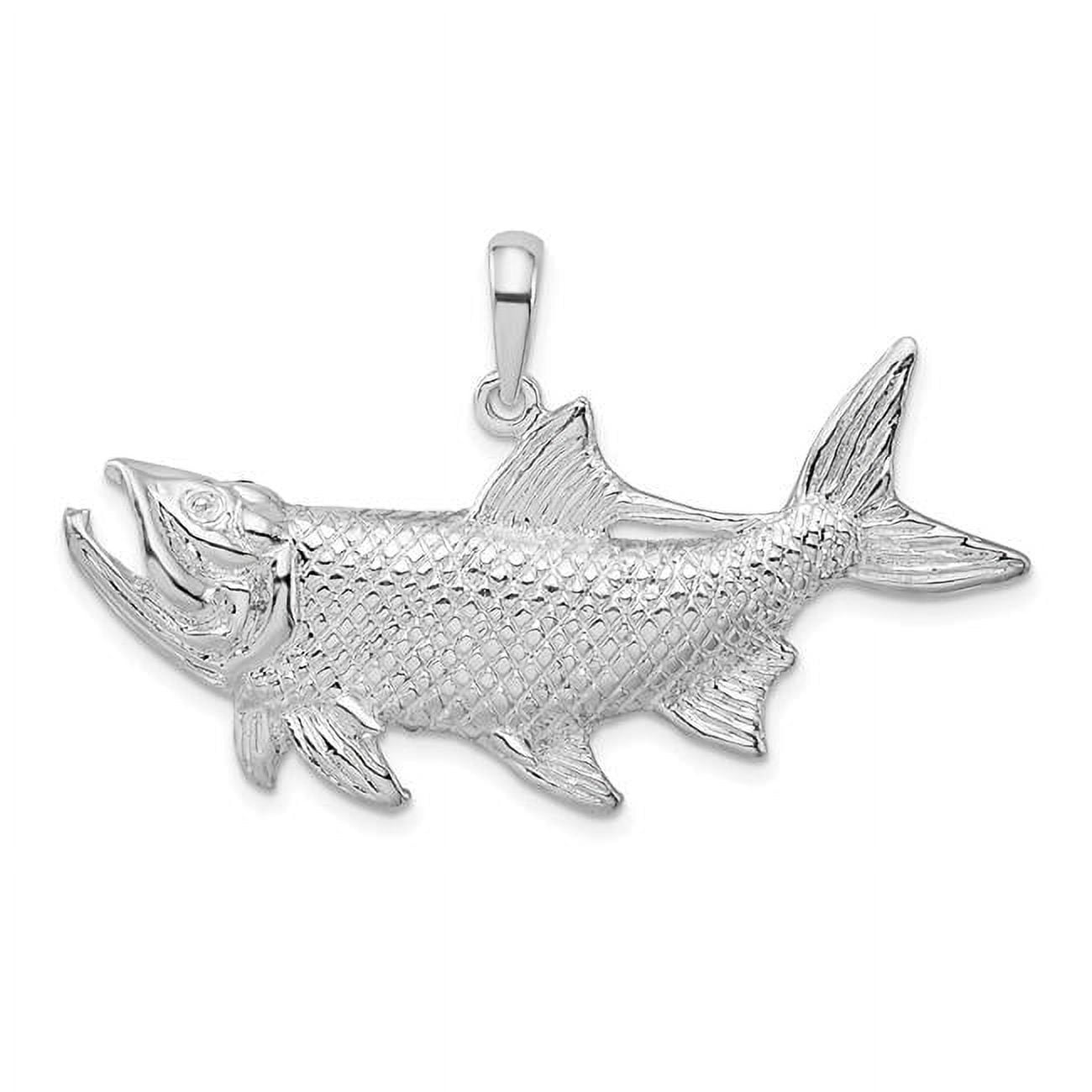 Finest Gold Sterling Silver Tarpon Fish with Open Mouth Pendant ...
