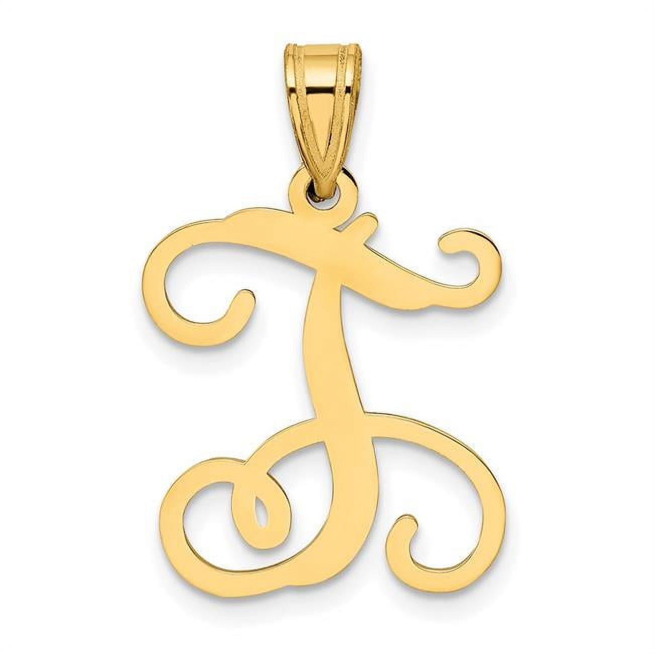 Finest Gold10XNA518Y-T 10K Yellow Gold Initial Letter T Pendant ...