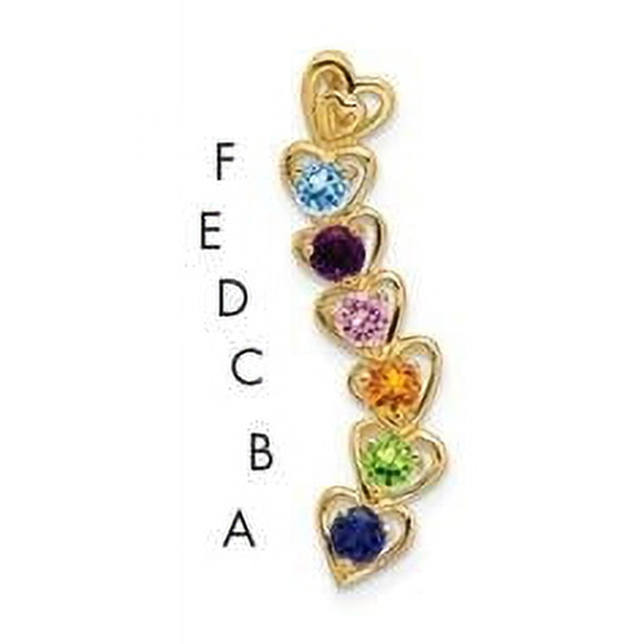 Finest GoldXMP54-6 14K Yellow Gold 6-Stone Family Pendant Mounting ...