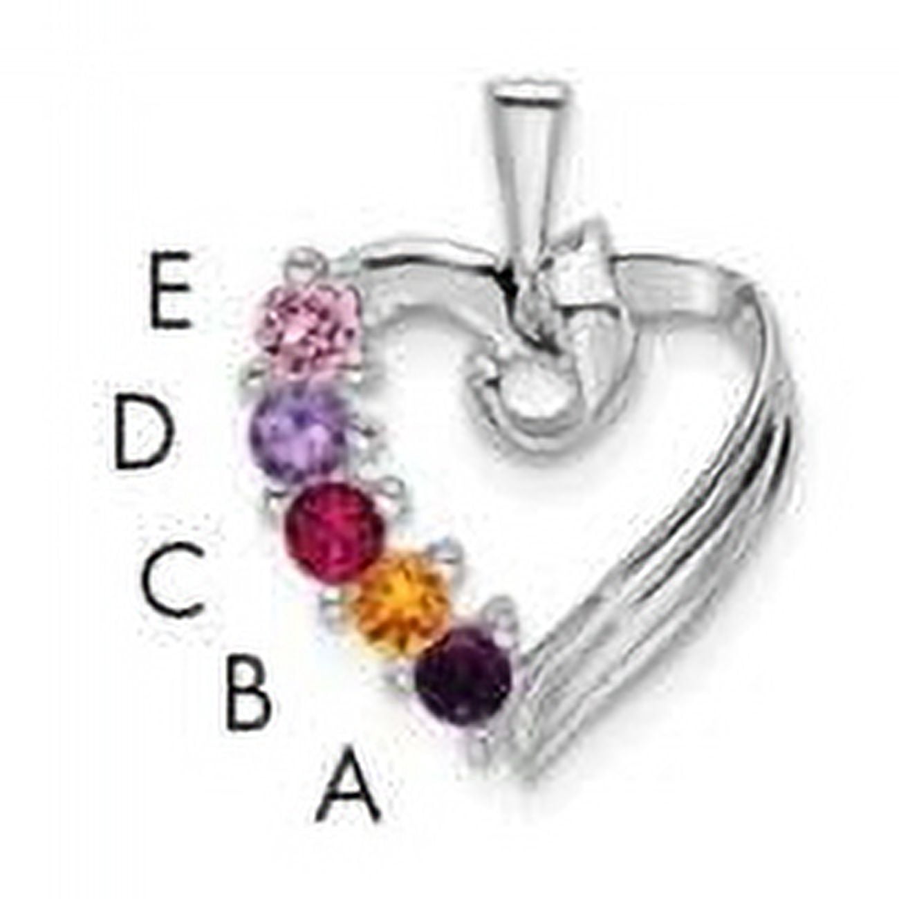Finest GoldXMPW52-5 14K White Gold 5-Stone Family Pendant Mounting ...