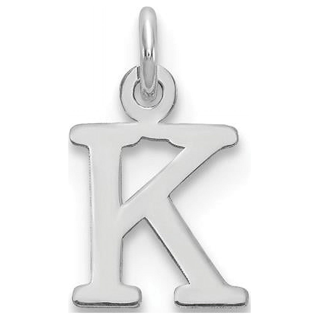 Finest GoldXNA1160W-K 14K White Gold Cutout Letter K Initial Pendant ...