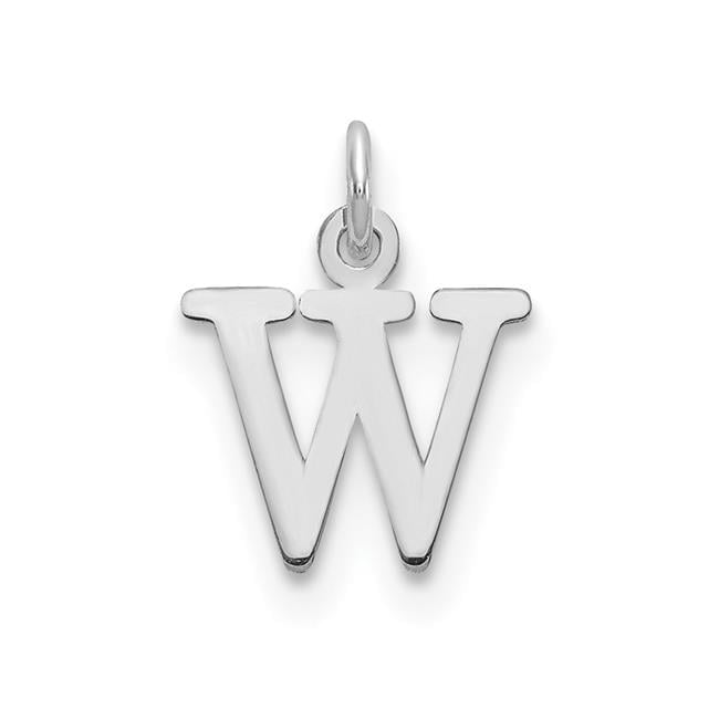 14k White Gold Cut-Out Letter W Initial Design Charm Pendant - Walmart.com
