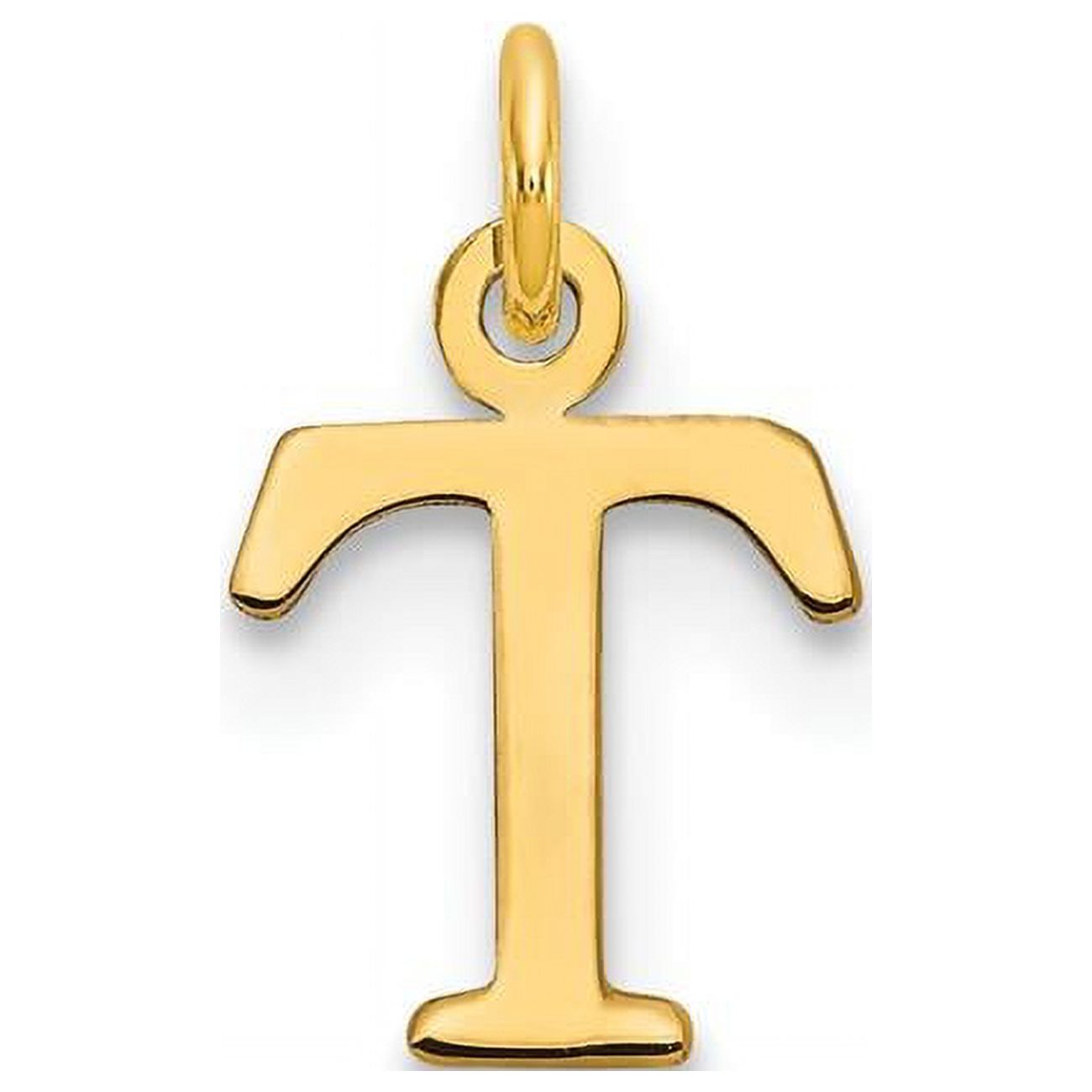 Finest GoldXNA1160Y-T 14K Yellow Gold Cutout Letter T Initial Pendant ...
