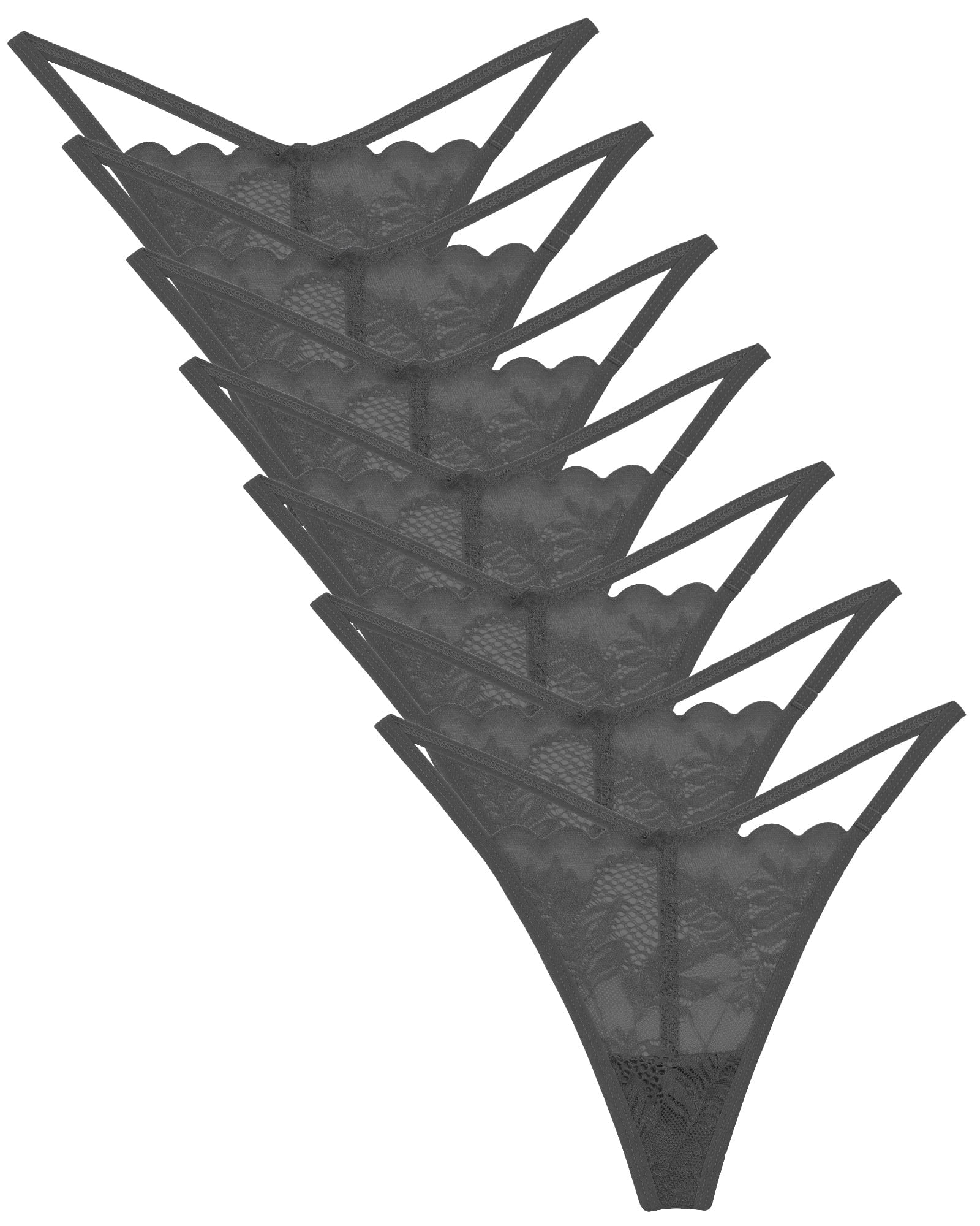 Finetoo 7 Pack Thong for Women Lace Underwear Stretch T-back Tangas Low ...