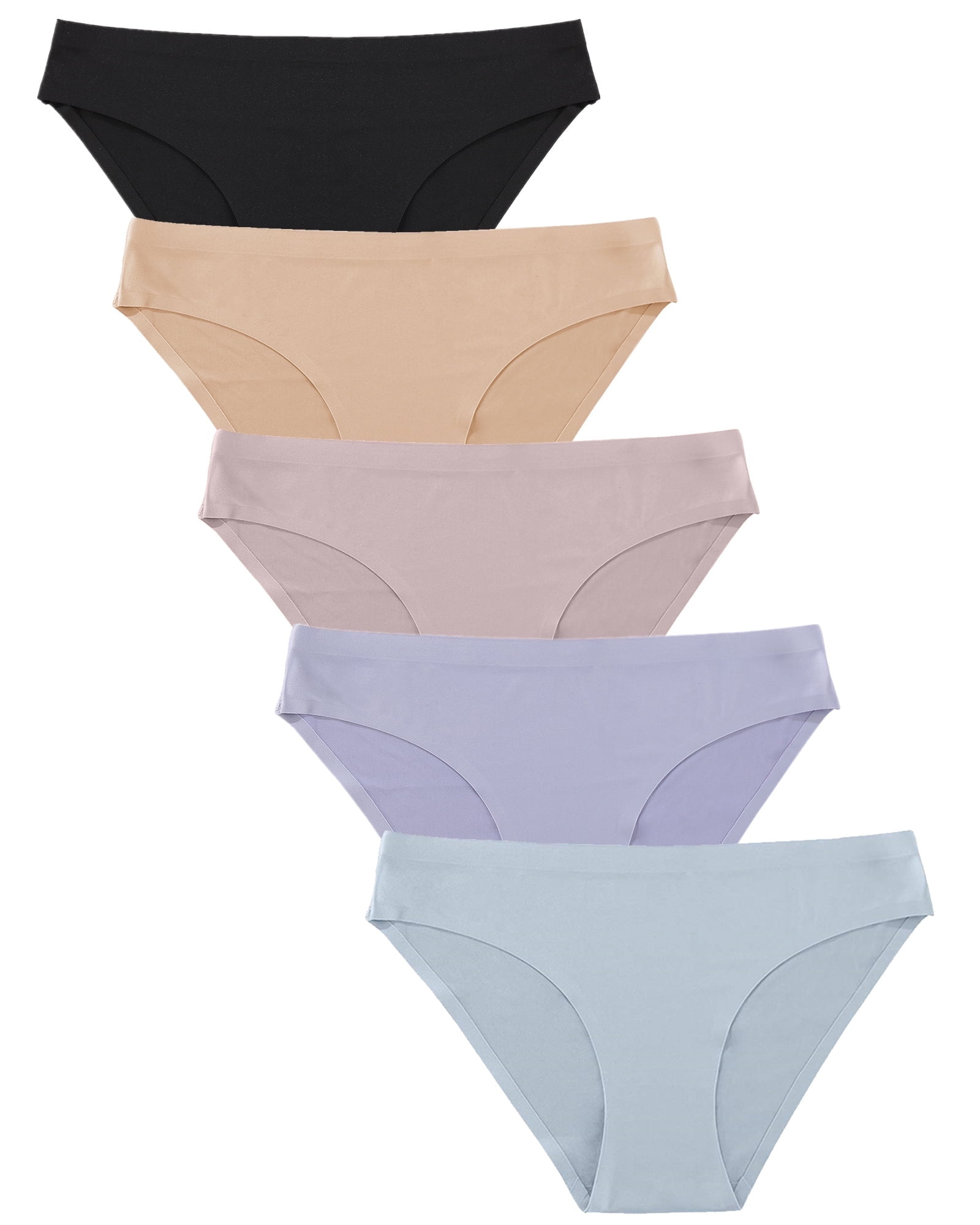 Finetoo Seamless Underwear For Women No Show Stretch Bikini Panties ...