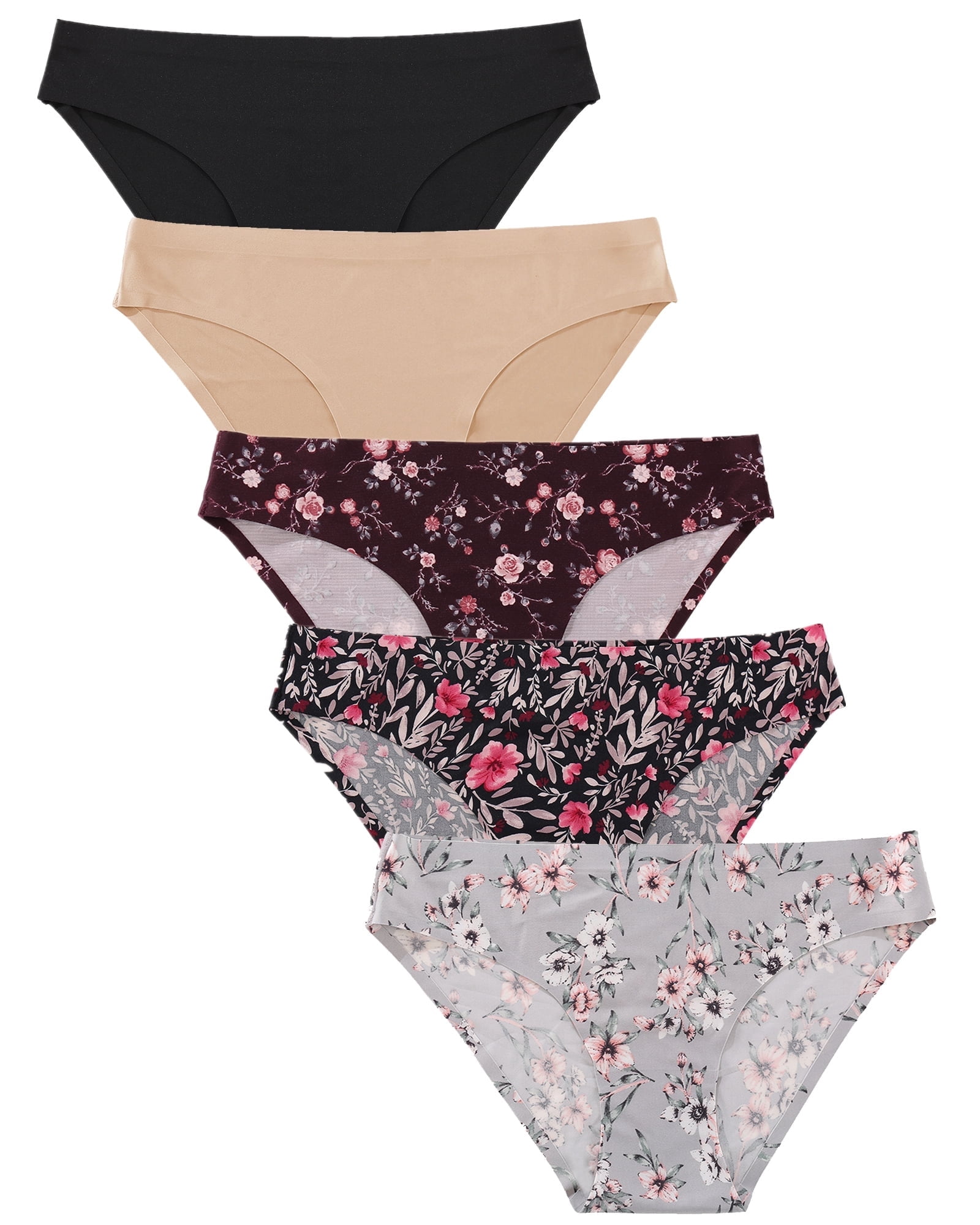 Finetoo Seamless Underwear For Women No Show Stretch Bikini Panties ...