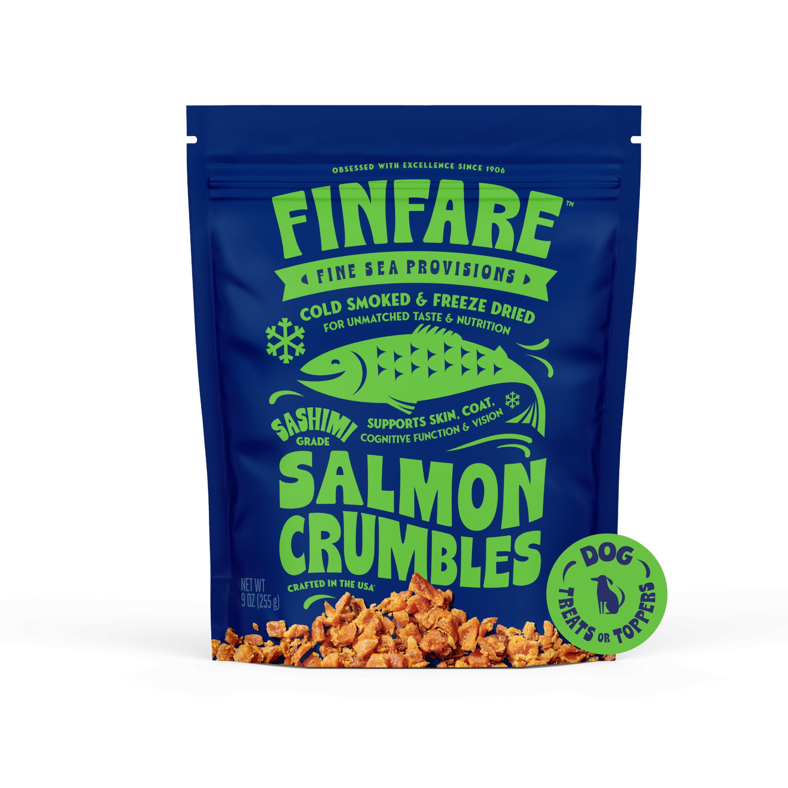Finfare Freeze Dried Dog XEF1 Treats, Salmon Crumbles, Protein & Omega ...