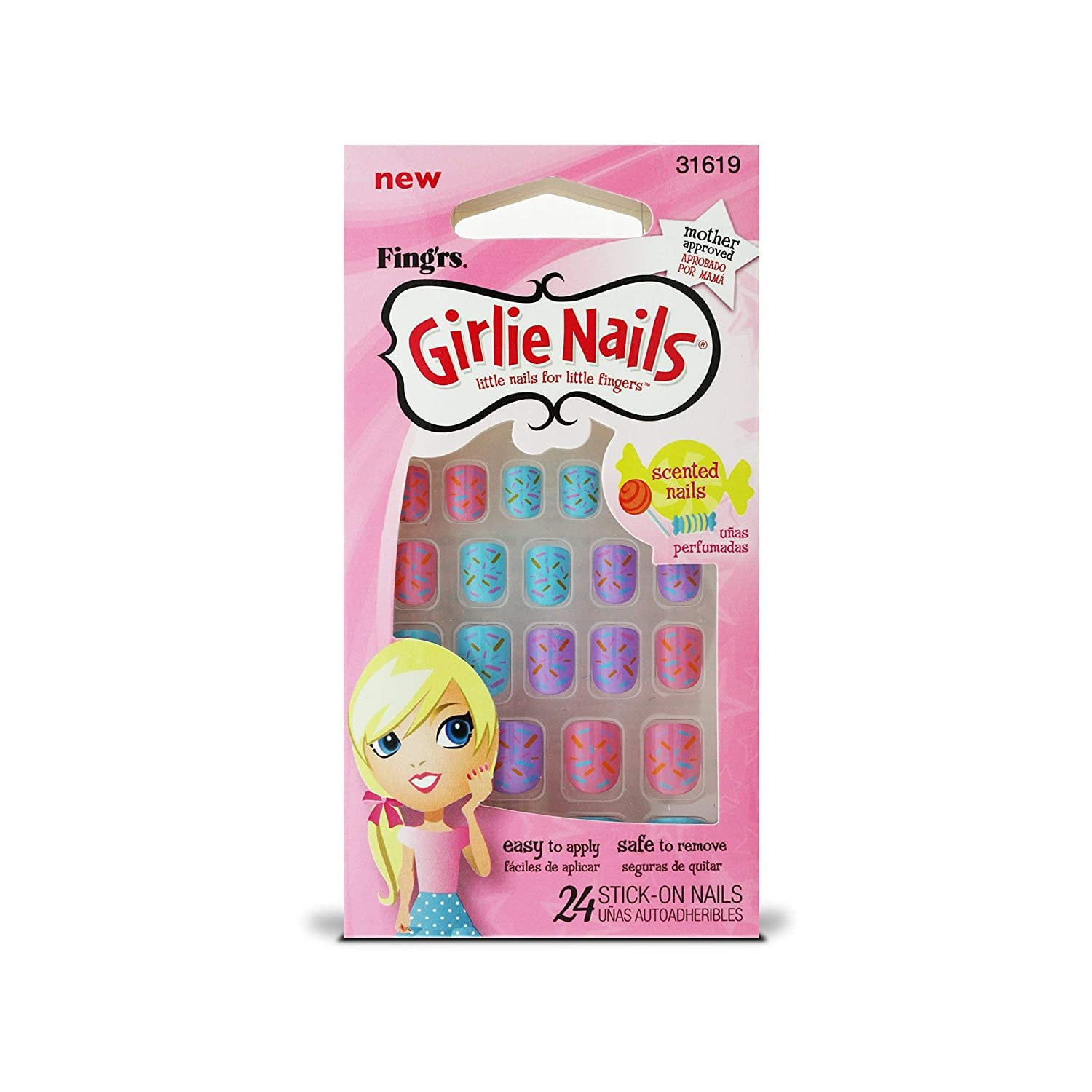 Fing'rs Self Stick Girlie Nails,Sassy Serena, 24 Count,31619 - Walmart.com