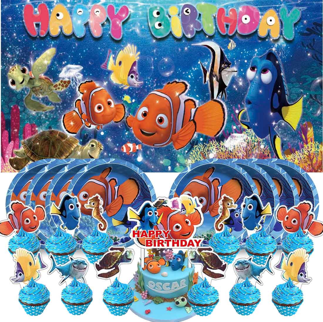 Fingding Nemo Party Supplies Birthday Decorations Plates Banner Kids ...