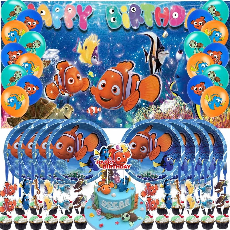 Fingding Nemo Party Supplies Plates Decorations Birthday Cake Topper ...