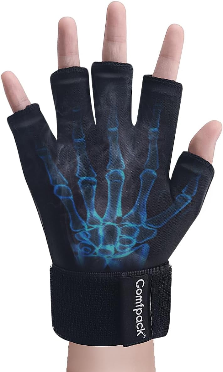 Finger Arthritis Compression Hand Ice Pack Gloves, Hot Cold Therapy Wrist Ice Pack Wrap for Pain ...