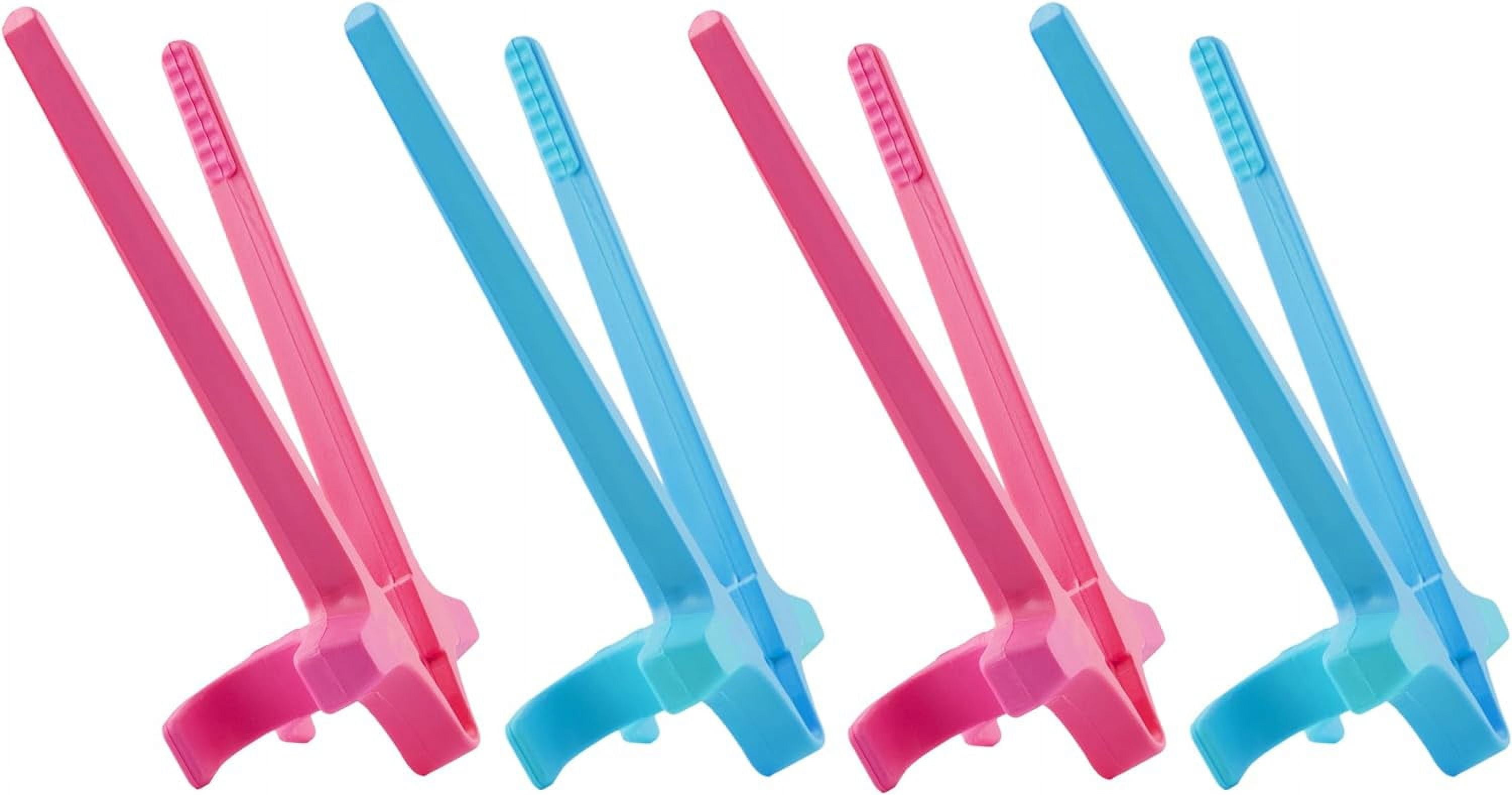Finger Chopsticks 4 PCS (2 Blue, 2 Pink) - Reusable Snack & Chip ...