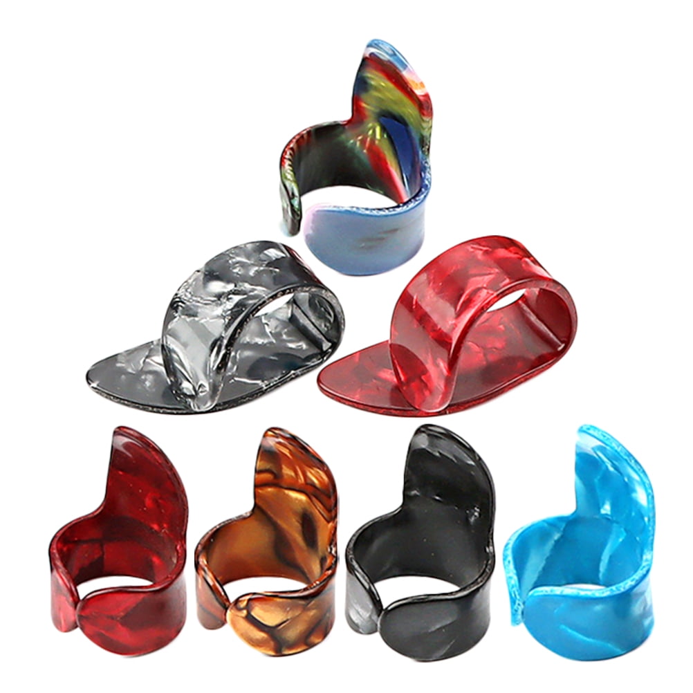 7Pcs Finger Pick Set Plastic Guitar Thumb Picks Protector - Walmart.com