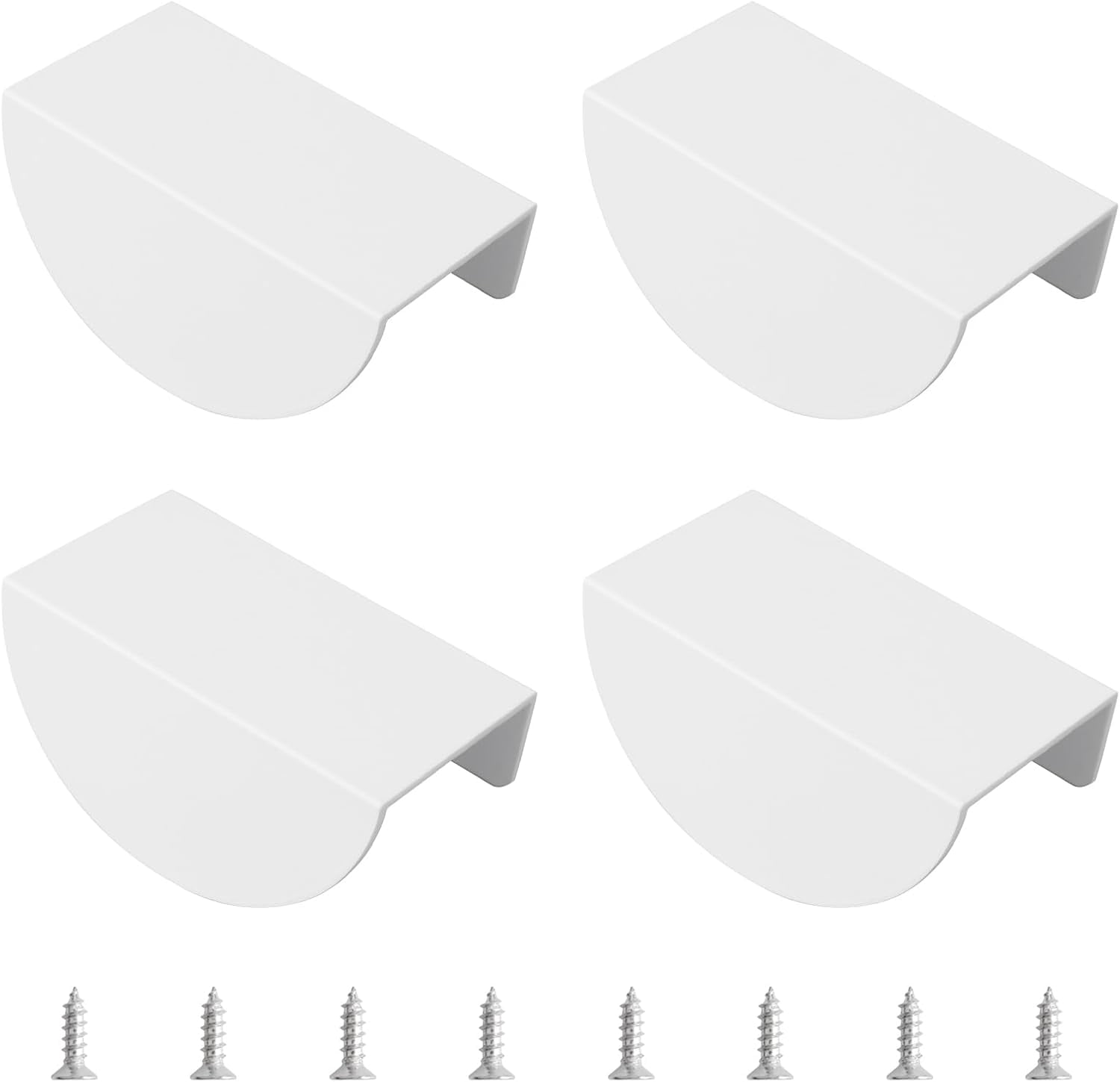 Finger Edge Pulls, 4pcs Half Moon Shaped Cabinet Pulls, Aluminum Alloy ...