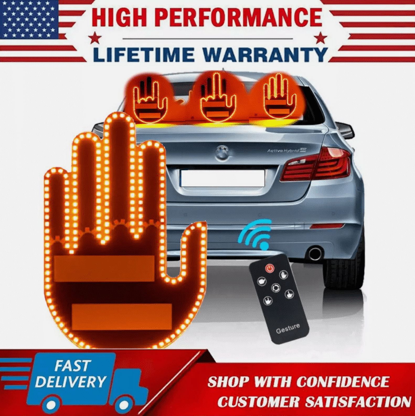 Finger Gesture Light with Remote LED Car Back Window Sign Hand Light ...