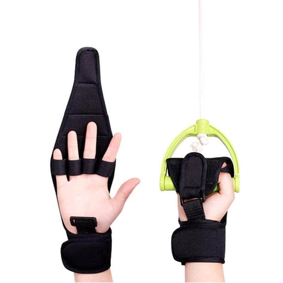 Finger Gloves, Black Auxiliary Fixed Gloves Rehabilitation Training ...