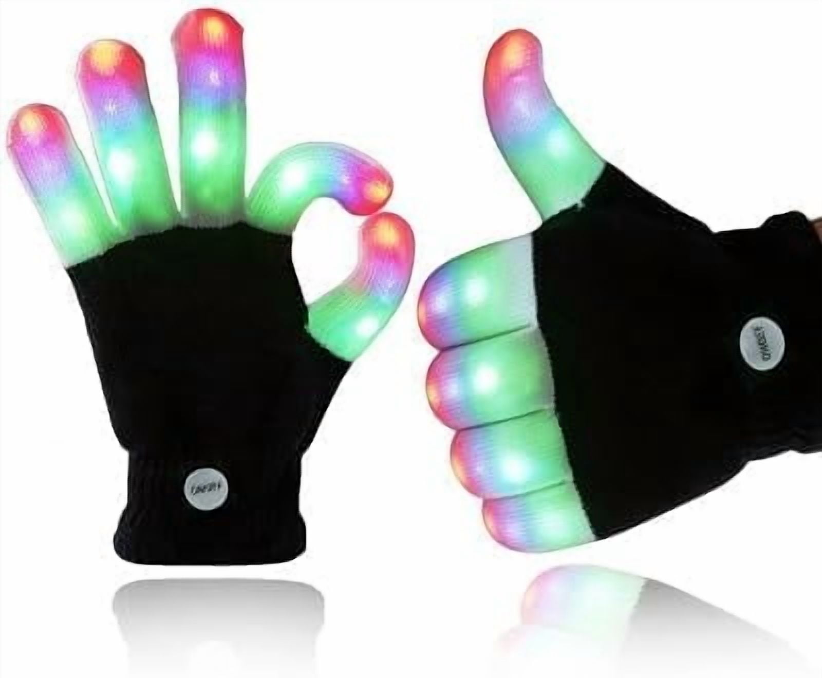 Finger Gloving Light Gloves, 7 Colors LED Rave Gloves for Adult Teens ...