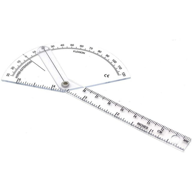 Finger Goniometer 5.5" Clear Plastic Joint Ruler 120 Degree Protractor ...