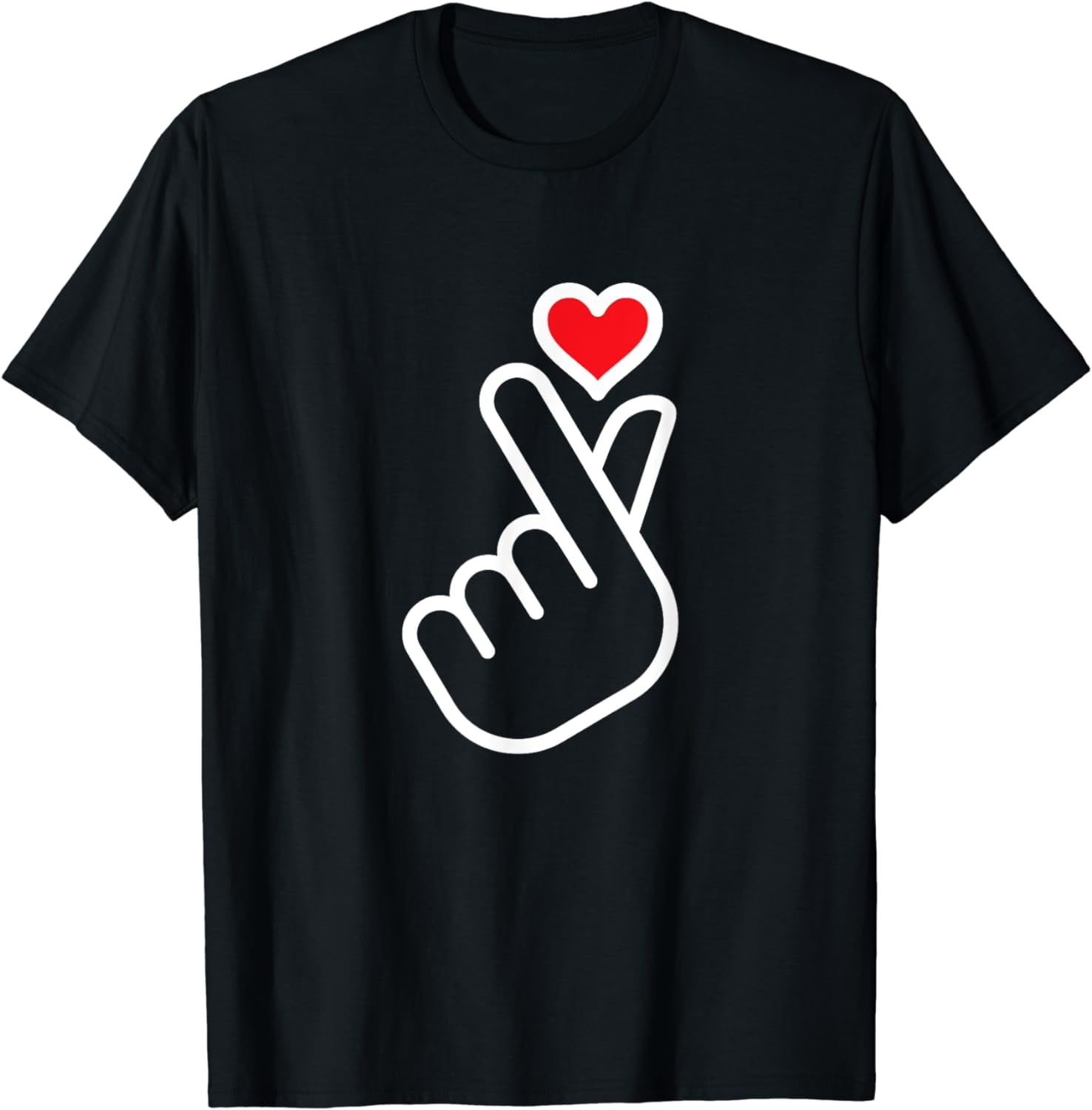 Finger Heart Shape Cute Asian Kpop Style Finger Shape Heart T-Shirt ...