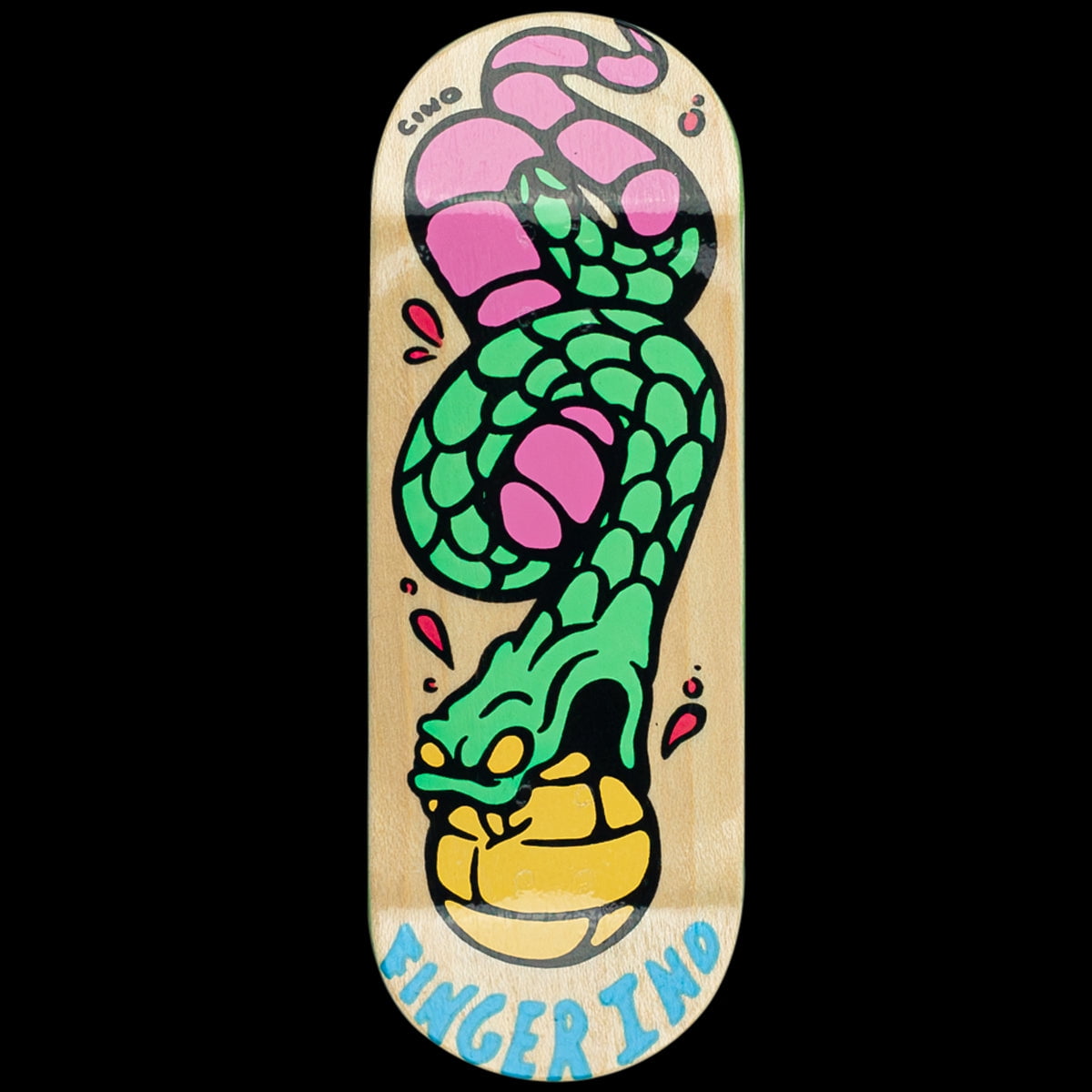 Finger Industries x CINO Fingerboard Deck - Snake Finger Natural, 36mm ...