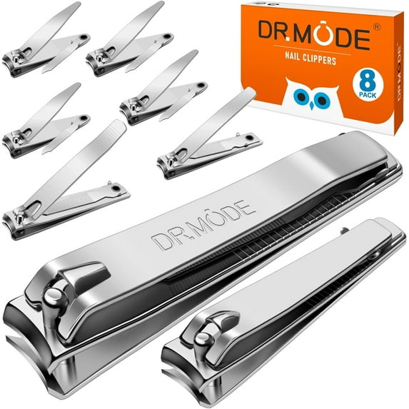 Finger Nail Clippers Adult - 8 Pack Bulk for Men Women Sharp Travel ...