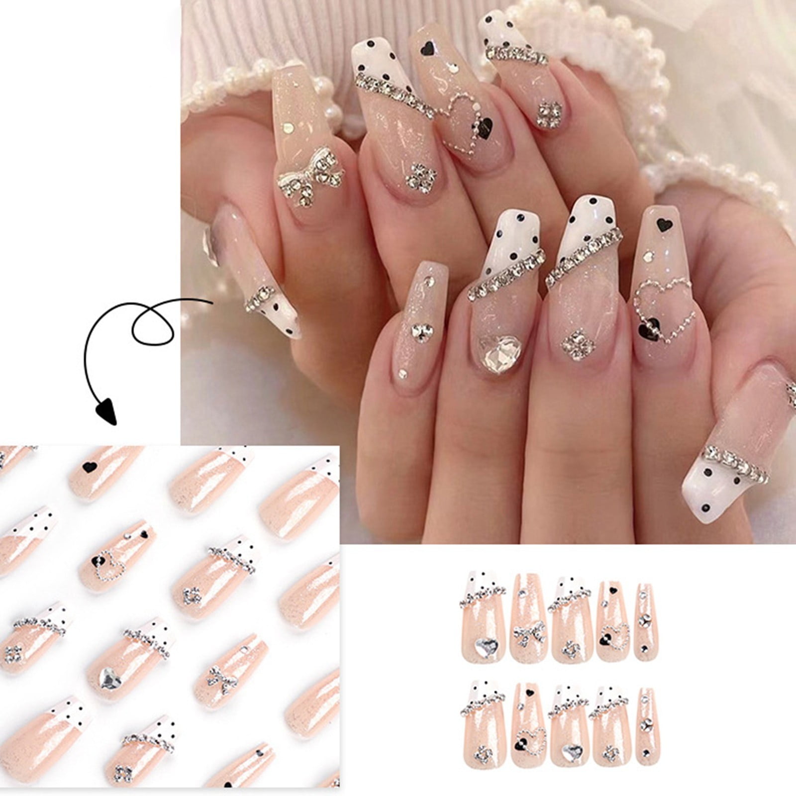 Finger Nails Tips Clear Fingernails Short French Tips Full Cover Nails