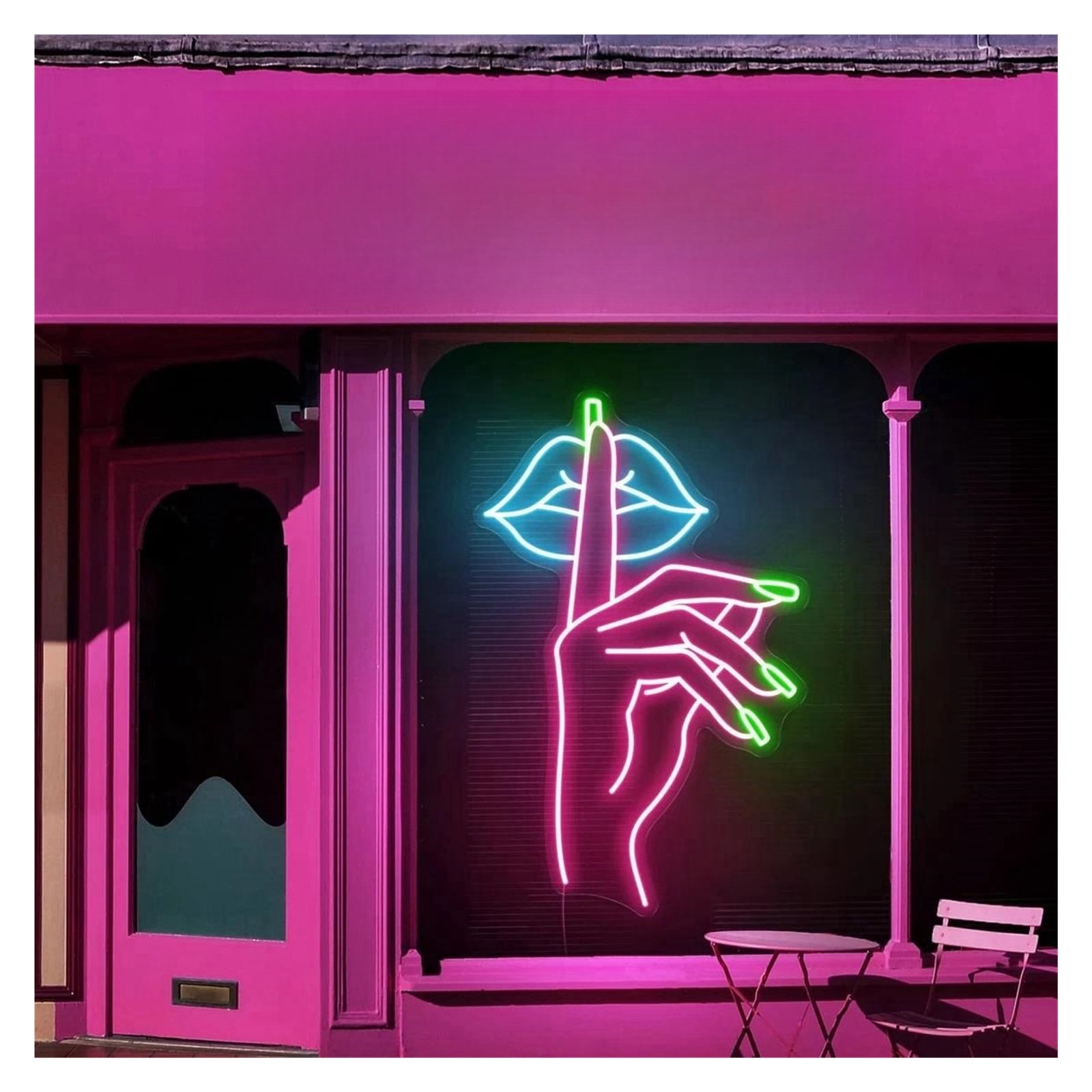 Finger On Lip Neon Sign USB Powered Adjustable Brightness Nails Neon ...