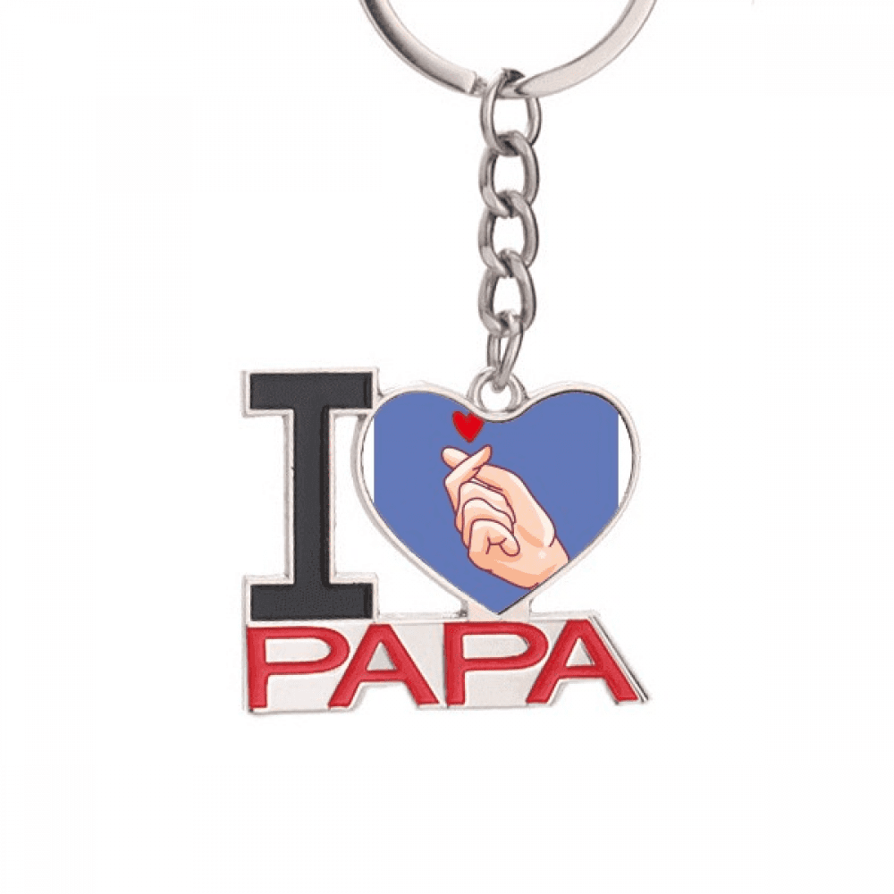 Finger Peach Heart Gesture Hand Sign Keychain Metal Keyring Holder Love ...