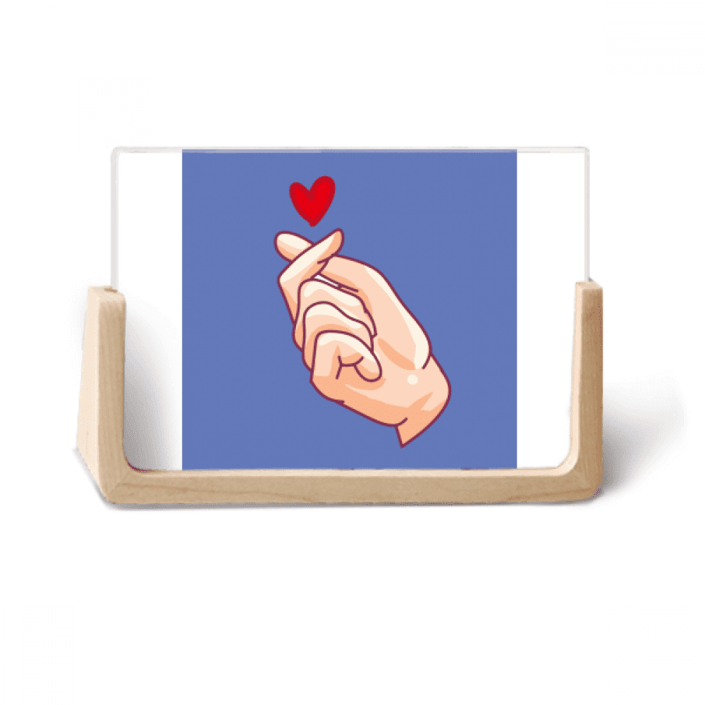 Finger Peach Heart Gesture Hand Sign Photo Wooden Photo Frame Tabletop ...