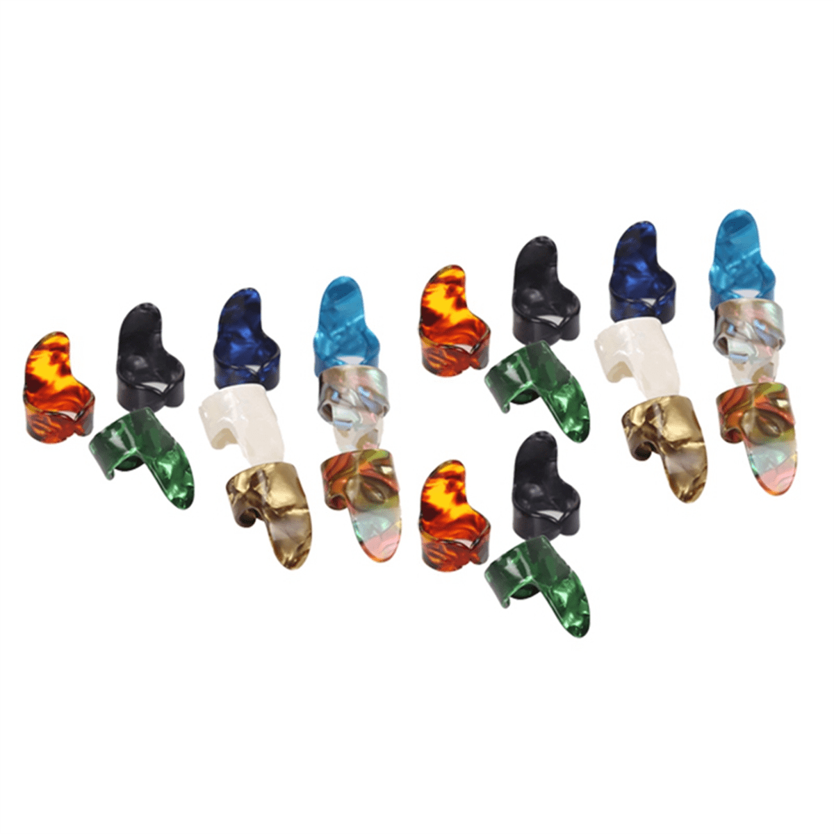 Finger Picks, Medium, Flat Thumbpicks, Celluloid Guitar Finger Picks ...