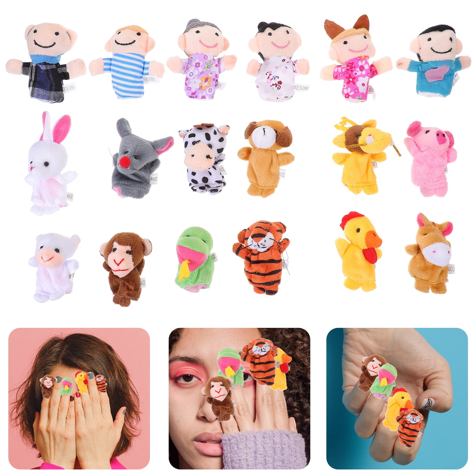 Finger Puppets Set,Soft Plush Finger Puppet Toys for Kids,Plush Figures ...