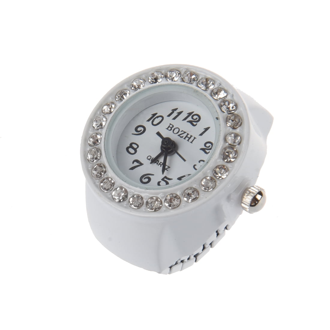 Finger Ring Watch Chic White Rhinestone For Ladies - Walmart.com